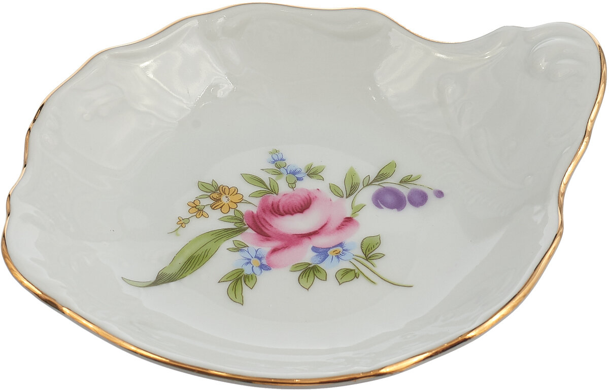 Розетка 11 см с ручкой; "Bernadotte", декор "Мейсенский букет", 1 шт, Thun/ БТФ0244