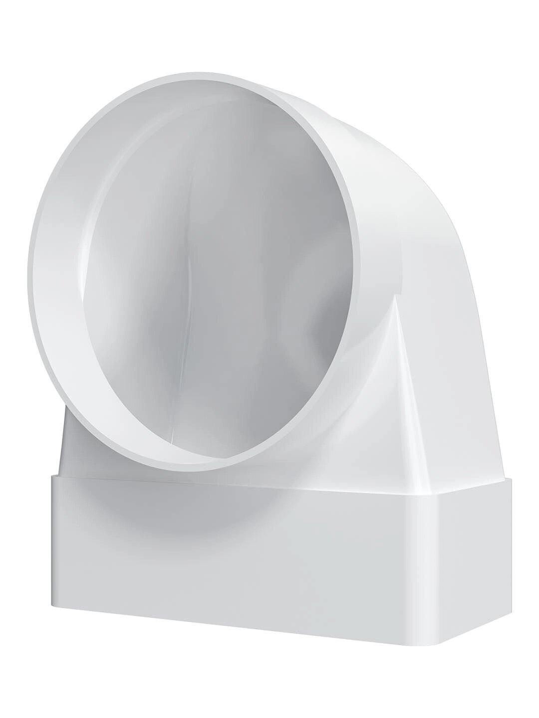 Переходник ERA 612СК10ФП, пластик, для воздуховодов 60х120 мм на круглое сечение воздухораспределителей 100 мм, 90°