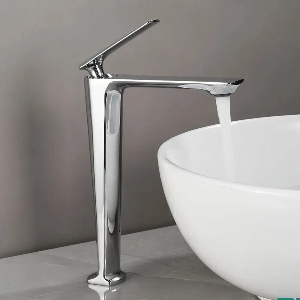 Белый керамический смеситель для раковины Onzypily, Chrome-tall