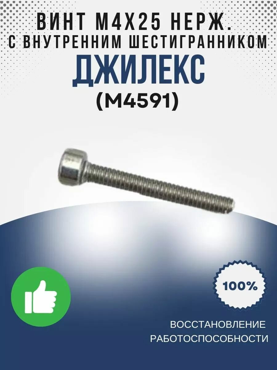 Винт М4х25 нерж. с шестигранником DIN 912, 10шт (М4591)