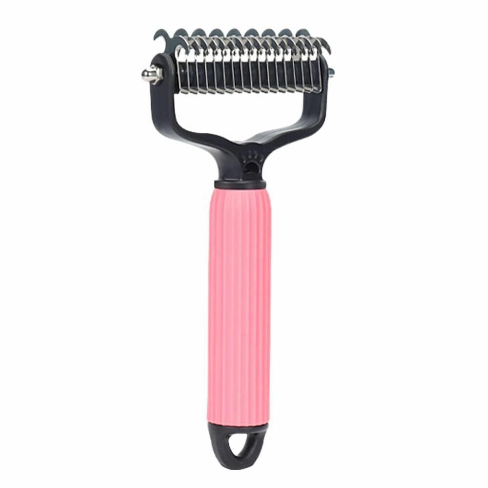 Расческа для кошек и собак дешеддер колтунорез груминг и вычесывание шерсти, для удаления колтунов и ухода за длинношерстными кошками и собаками