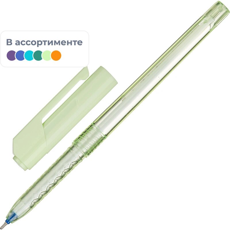 Ручка шариковая неавтомат. Deli Arrow, д. ш.0,7мм, лин0,35мм, син, асс