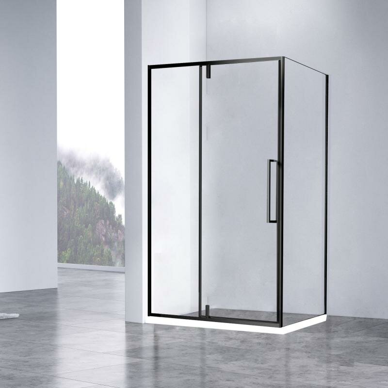 Vincea Душевой уголок Slim-N VSR-4SNP1012CLB, 1200*1000, черный, стекло прозрачное Vincea