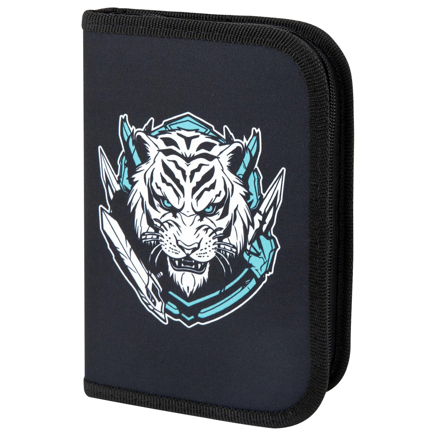 Пенал пифагор, 1 отделение, полиэстер, 1913 см, "White tiger", 272285, 2шт.