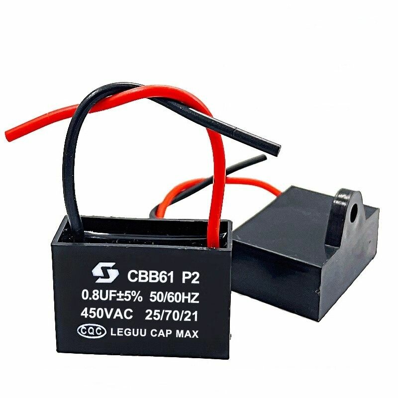 1 шт. Конденсатор пусковой CBB-61 0.8UF 450V гибкие выводы