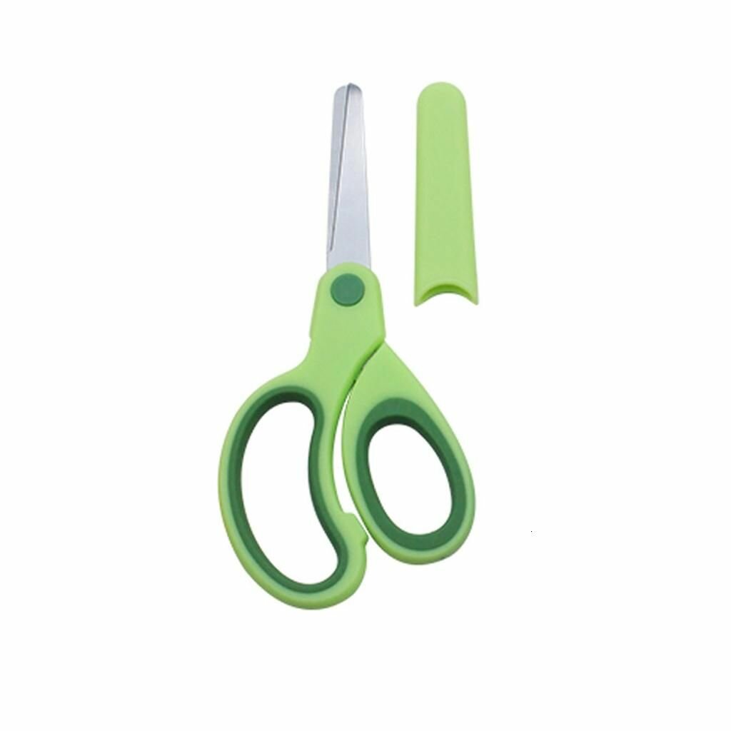 Детские ножницы для тренировки левшей, безопасные для дома, Зеленый