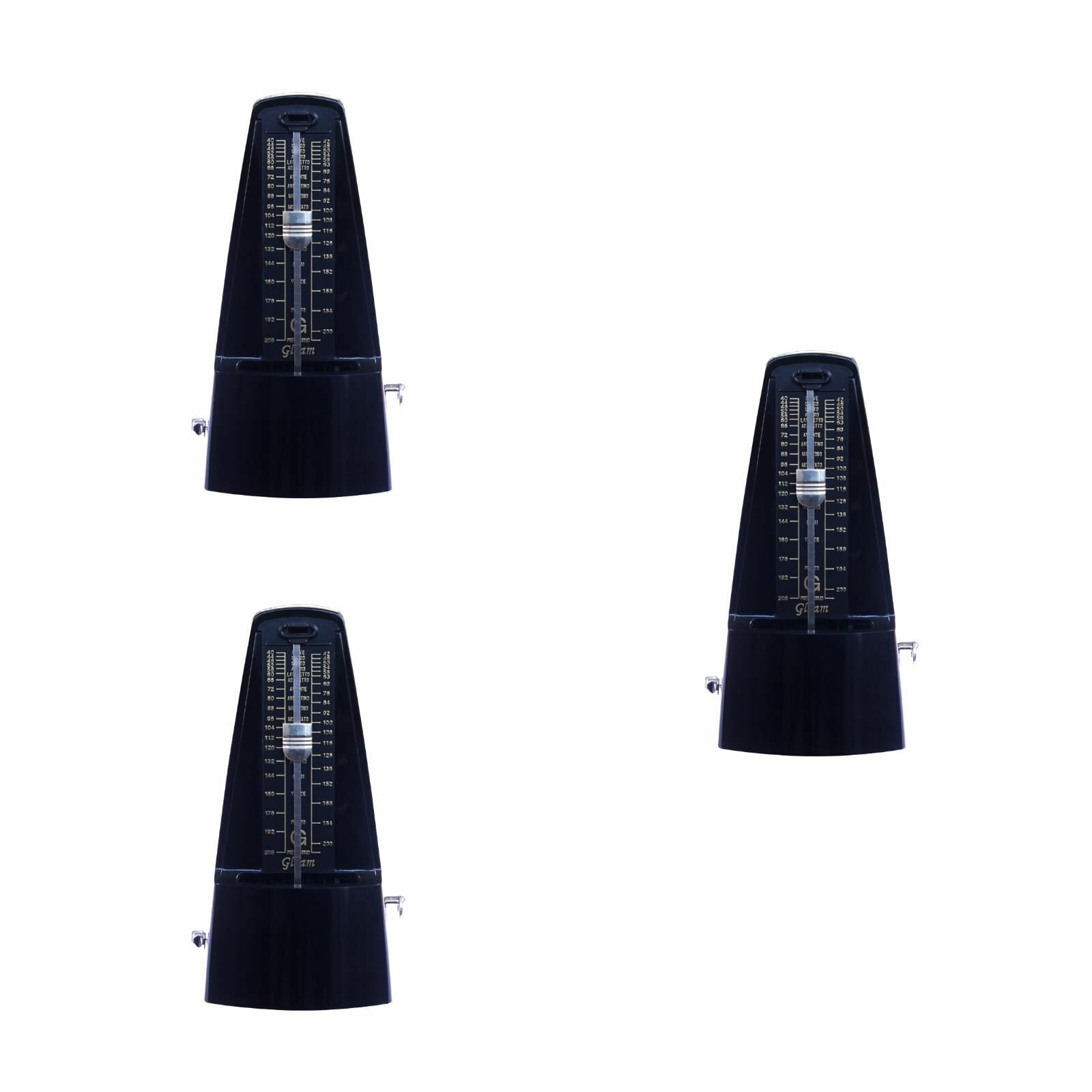 Высокоточный механический метроном черного цвета для тренировки ритма, 3 шт