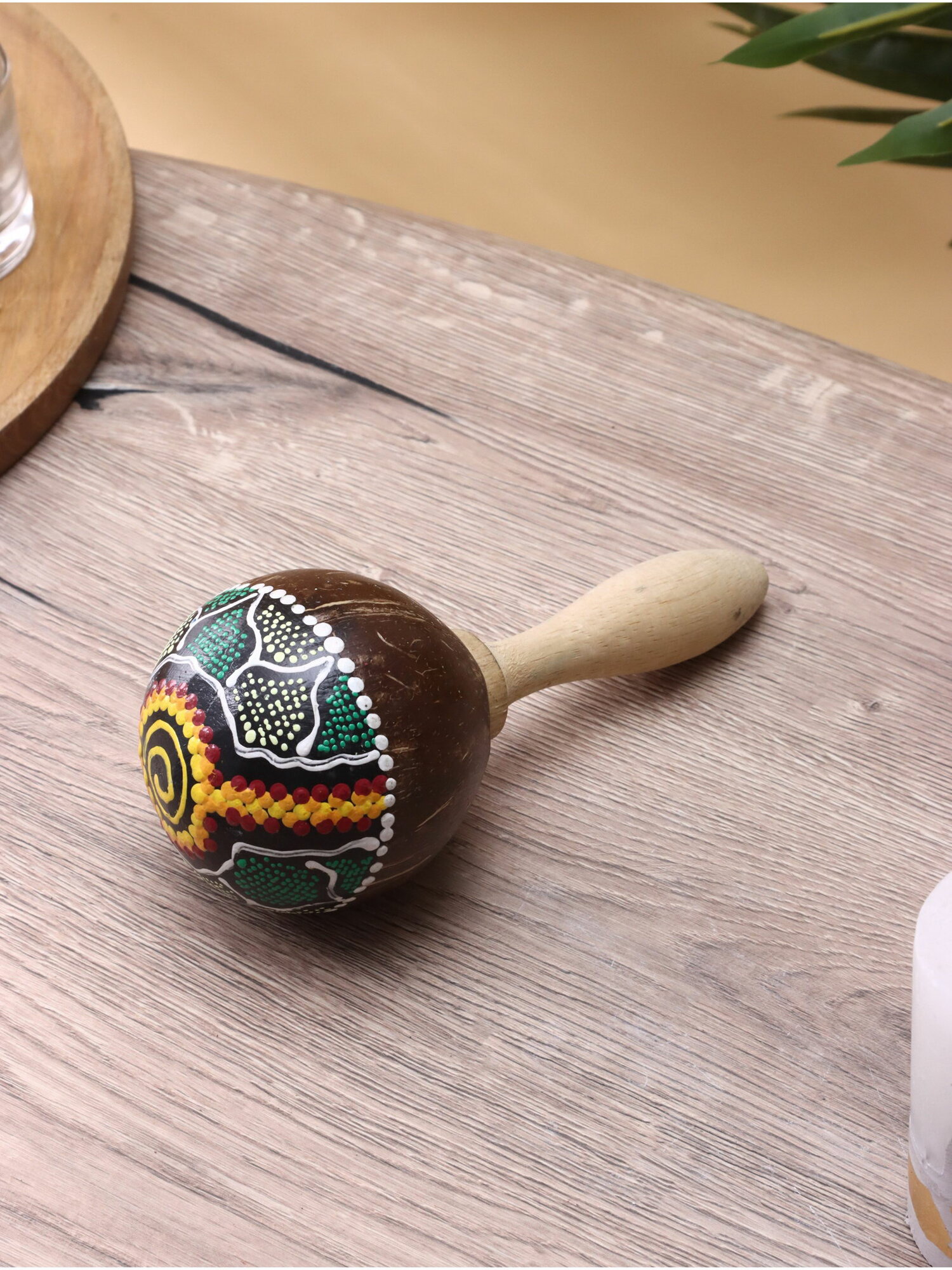 Сувенирный музыкальный инструмент "Маракас" махагон, кокос 10х10х20 см