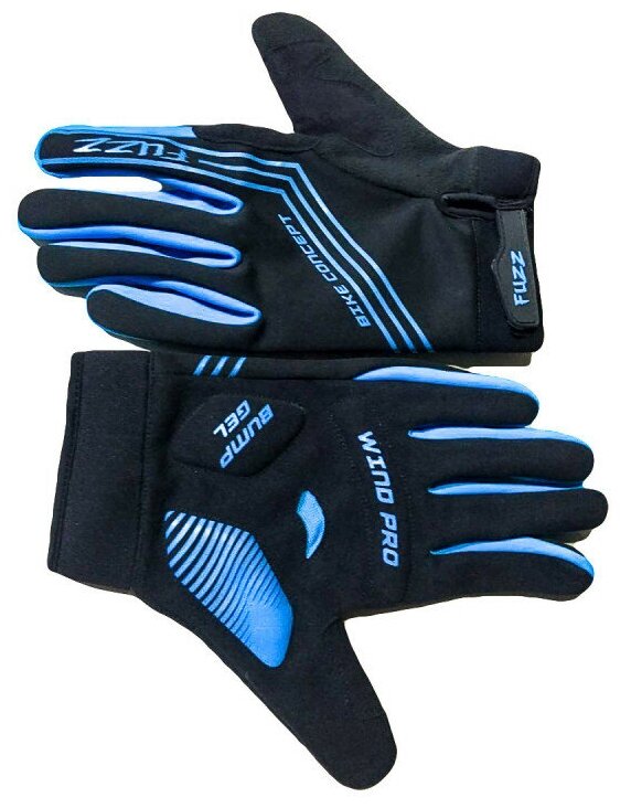 Перчатки 08-202815 неопреновые WIND PRO, черно-синие, утепленные, длинные пальцы, размер XL, для сенсорных экранов, GEL, на липучке FUZZ