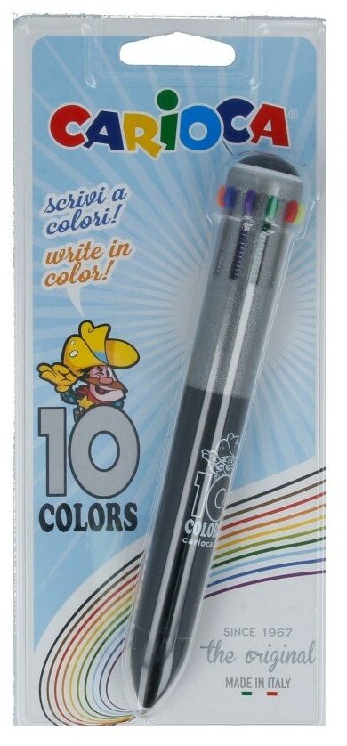 Carioca ручка шариковая автоматическая 10 в 1 1 мм 10 цветов 41500 Original (в ассортименте) 1шт