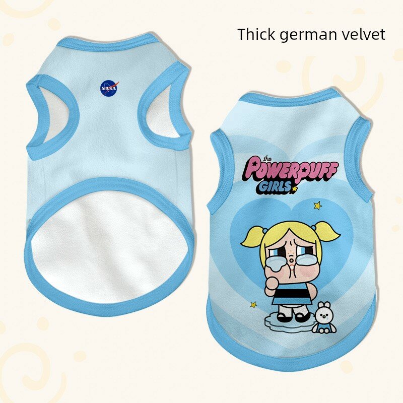 Powerpuff Girls x Crybaby x NASA Теплое флисовое жилетка для собак и кошек, против линьки, размер M