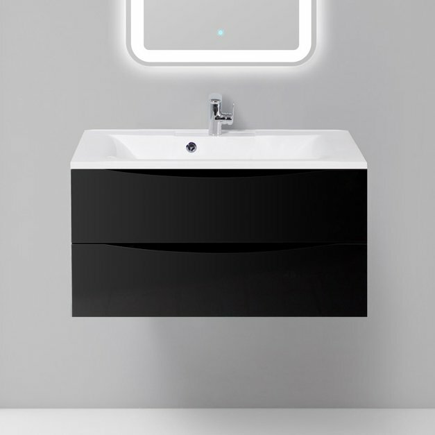 Тумба с раковиной BelBagno Marino 90 nero lucido