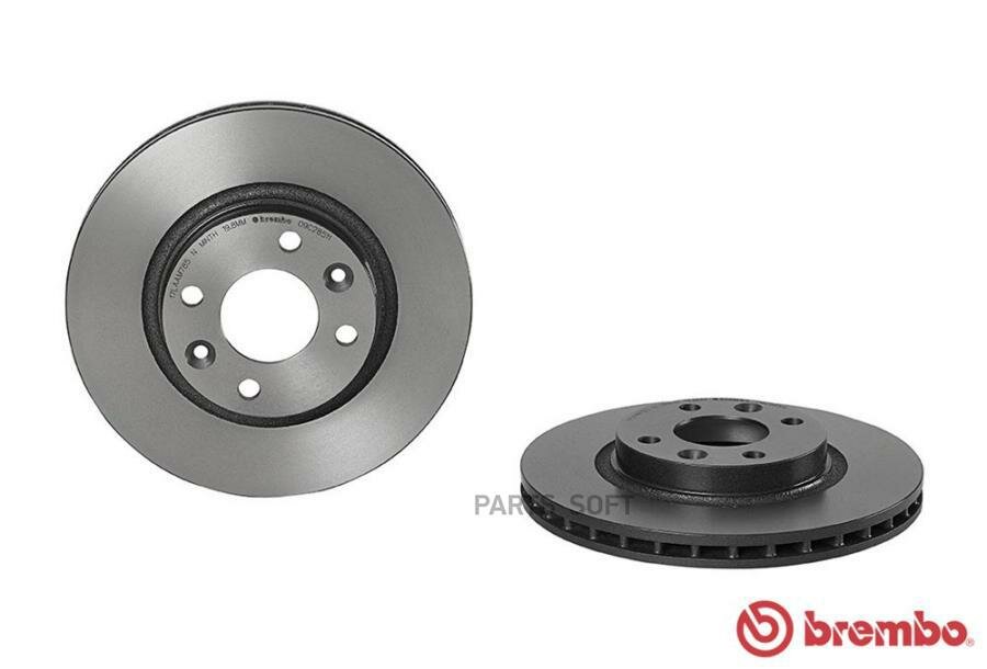BREMBO 09. C285.11 Диск тормозной передн. с УФ покрытием RENAULT CLIO IV (BH_) 11/12-> / RENAULT CLIO IV Box 01/14-> / ()