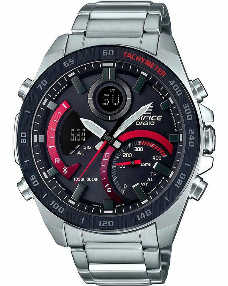 Наручные часы CASIO Edifice, красный, черный, серебряный — фото 1