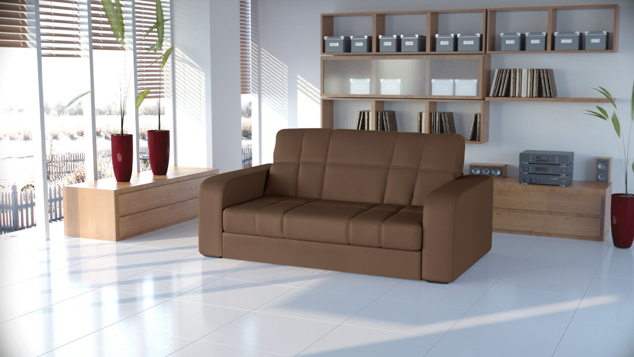 Диван Дендра Vivaldi 23 NOW 225x115x95 см, коричневый Велюр, аккордеон Фиеста — фото 1