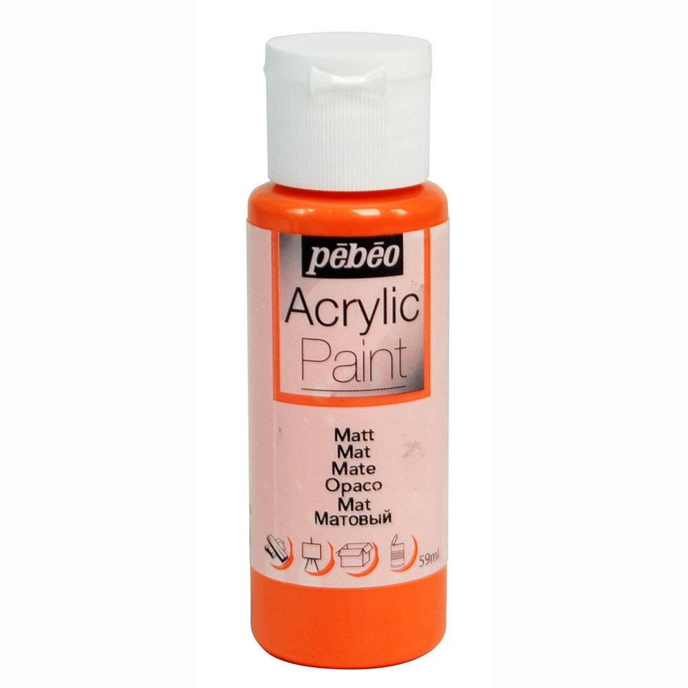 Краска акриловая "PEBEO" Acrylic Paint для декора матовая 59 мл 097805 мандарин