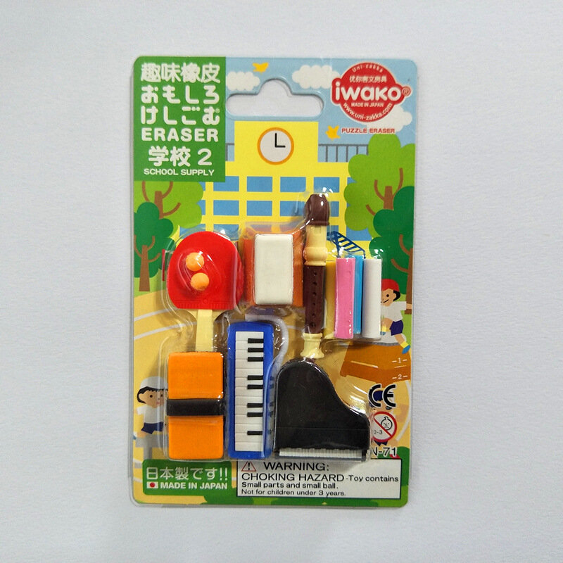 Оптовая продажа японского набора канцелярских товаров iwako с мультяшными персонажами, разборной комбинированной игрушкой и набором ластиков для сборки в подарок.