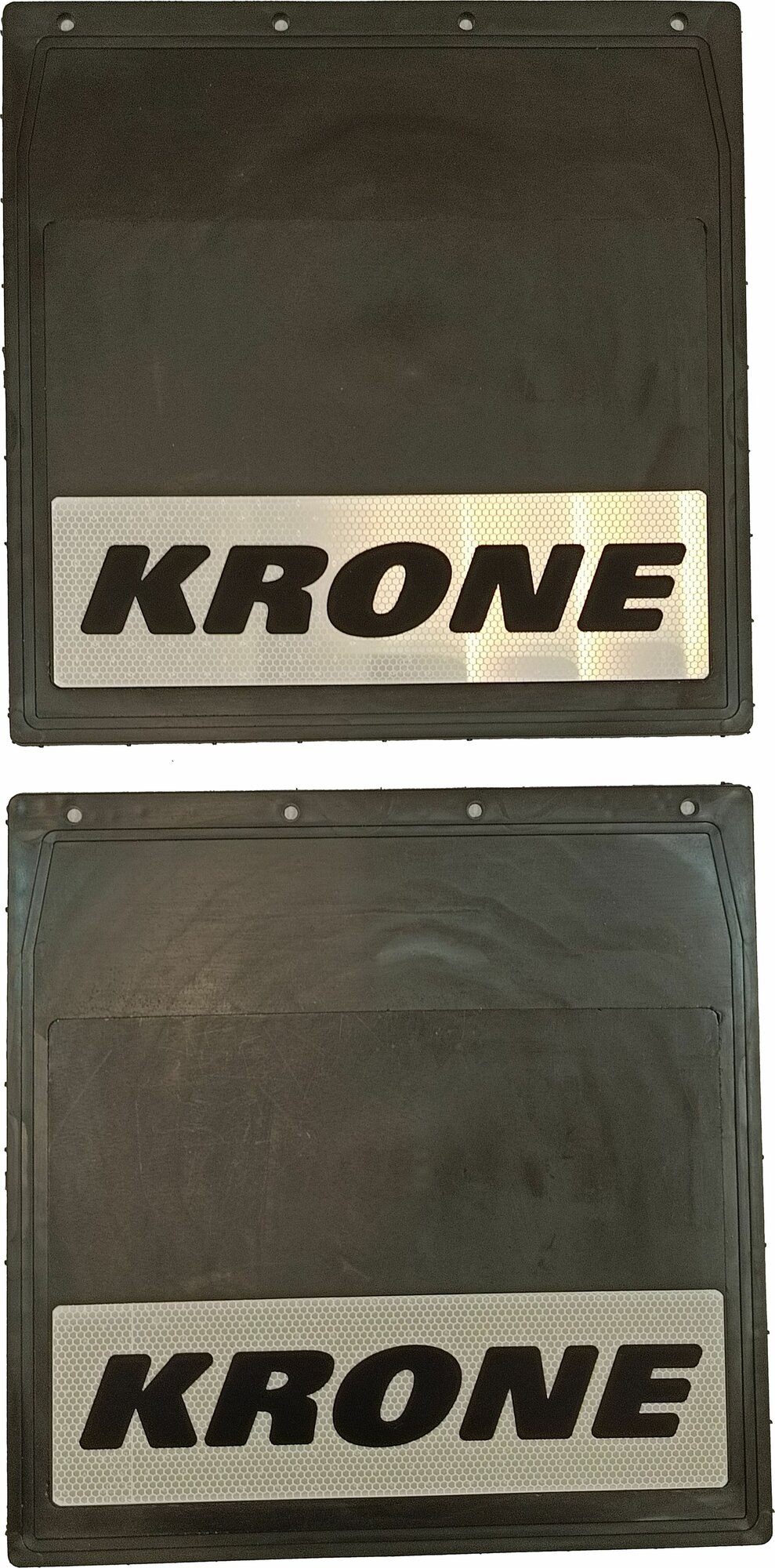 Брызговики резиновые для грузовых автомобилей, светоотражающие KRONE (2 штуки) 400х400мм. Сделано в России. (16888)