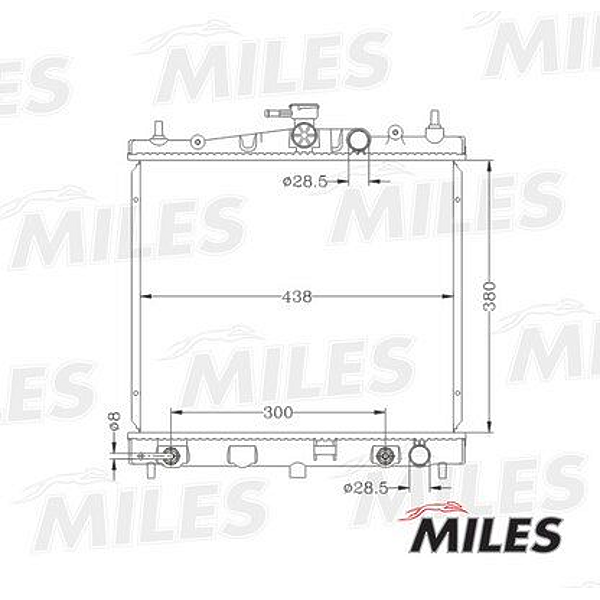 MILES acrb064 радиатор Nissan (Ниссан) note 06- / Micra (Микра) 03- 1.0 / 1.2 / 1.4 / 1.6 at паяный