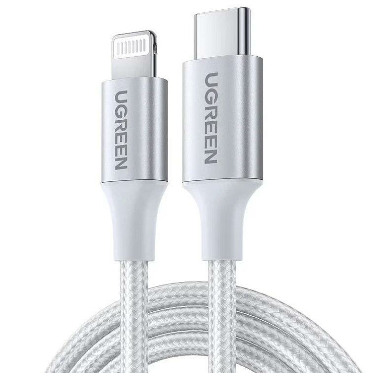 Кабель UGREEN US304 USB-C to Lightning (70525) 2 m Серебристый