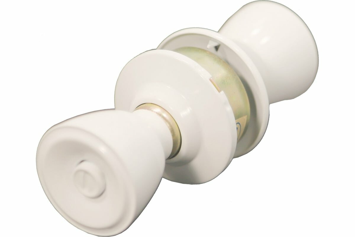 Левша Защелка-ручка дверная NORBEL 588 BK б/кл, c фиксатором, белая У4-6832. Б