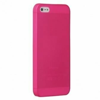 Чехол-накладка, для iPhone 5, 5S, SE, прозрачный, пластик, малиновый