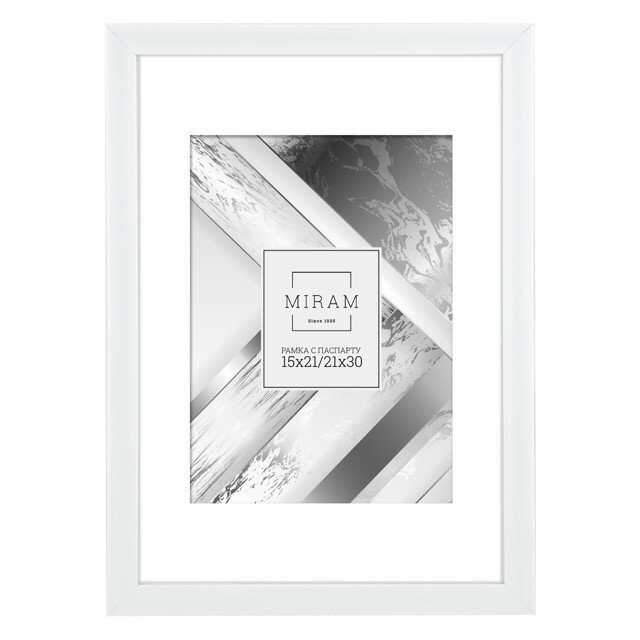 Мирам фоторамка с паспарту 210х300 мм белый пластик - современная классика для интерьера