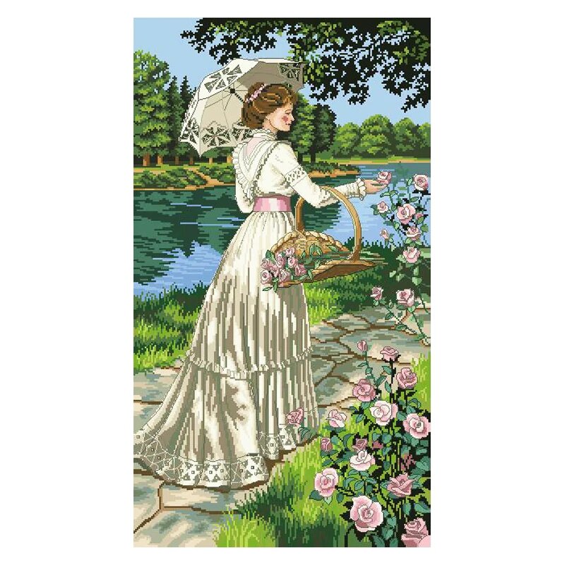 Набор для вышивки крестом Amishop В своем саду 18CT unprint canvas