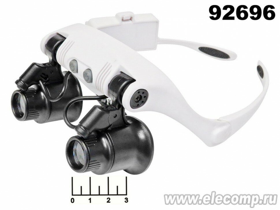 Лупа часовая 10*/15*/20*/25* (наглазник) с подсветкой №9892GJ-3A на оправе OT-