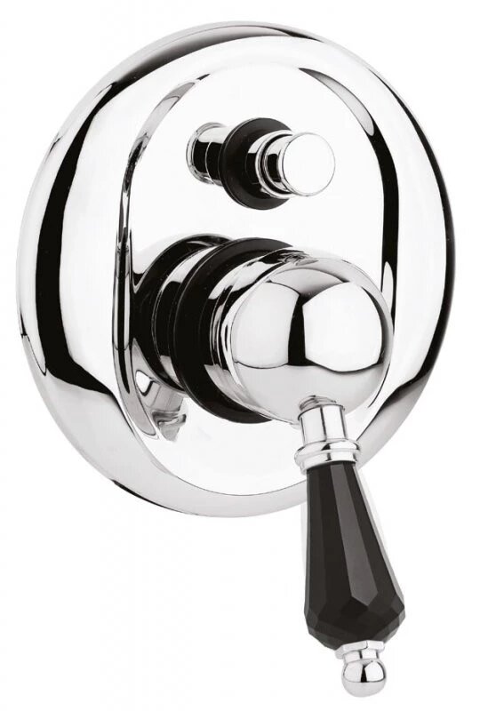 VINTAGE-VDIM-03-Sw-N Встраиваемый однорычажный смеситель для душа с переключателем SwarovNero