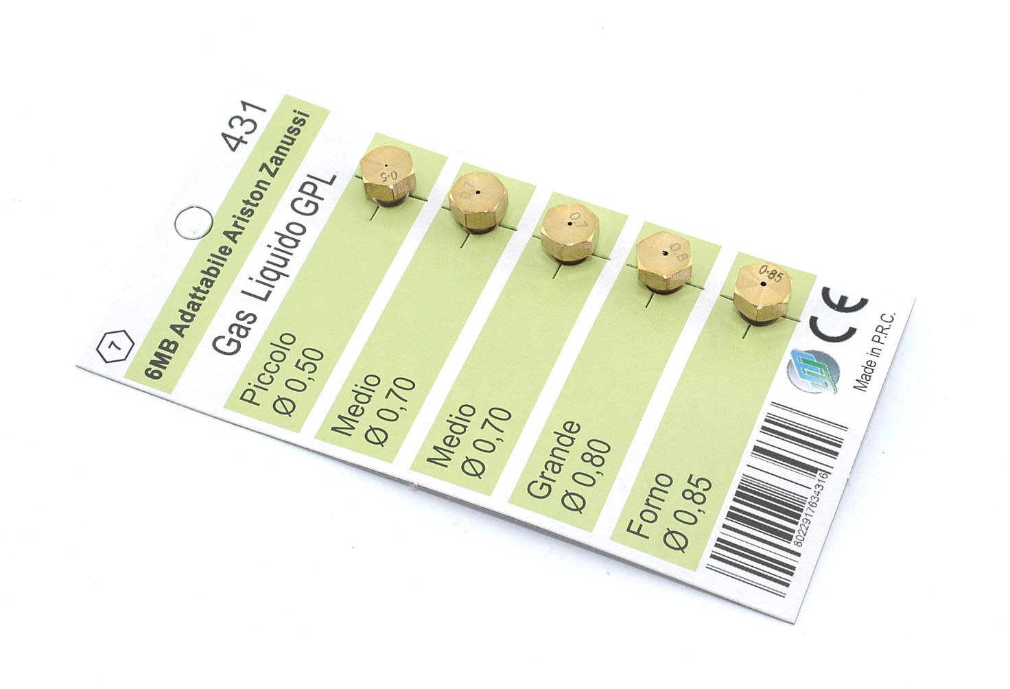 Жиклёры (форсунки) на баллонный газ Wo431 (D=0.50, D=0.70, D=0.70, D=0.80, D=0.85)