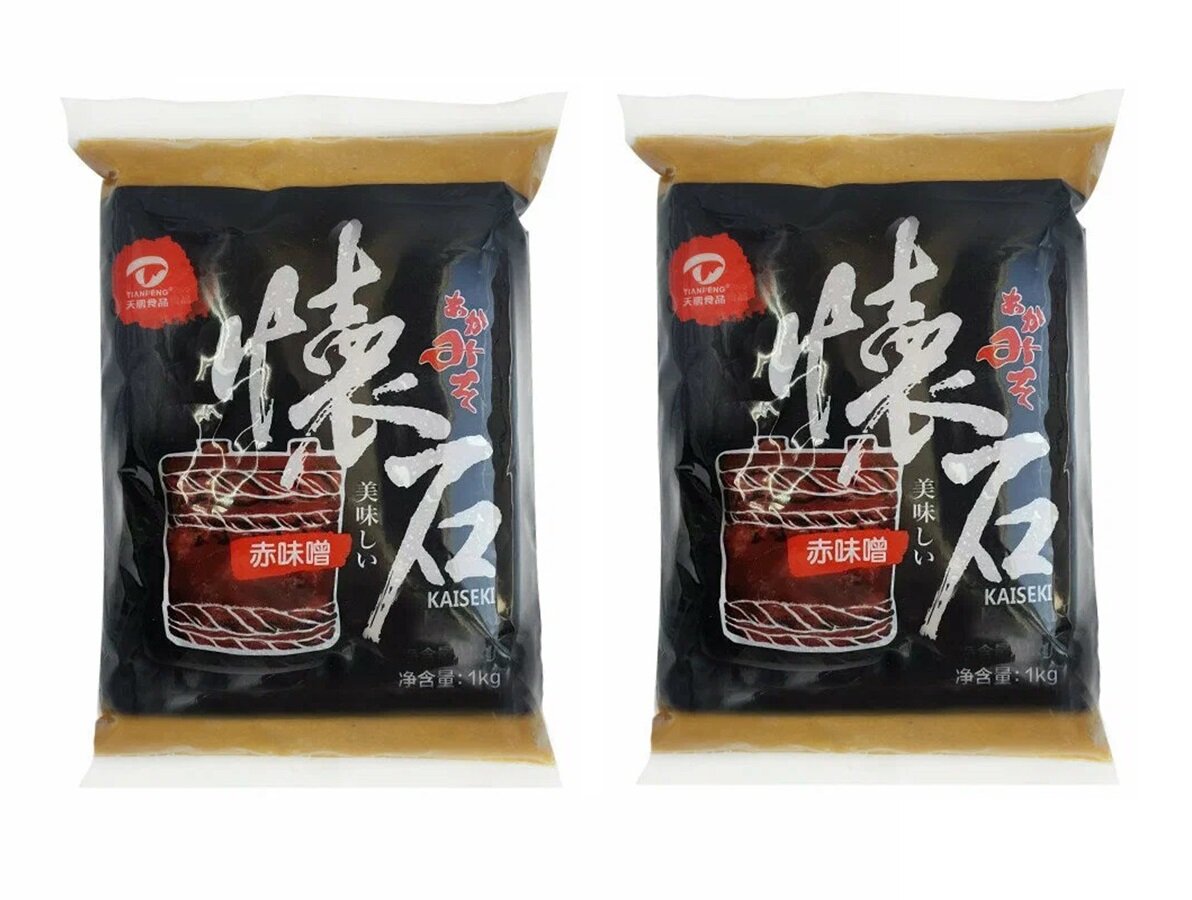 Натуральная соевая ака мисо паста Kaiseki "Aka miso", темная, 1 кг х 2шт