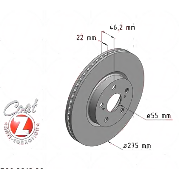 ZIMMERMANN 590.2812.20 (4351212710) диск торм toy urban cruiser / verso s / sub trezia 1.3 / 1.33 / 1.4d 09- пер вент (Комплект 2 штуки)