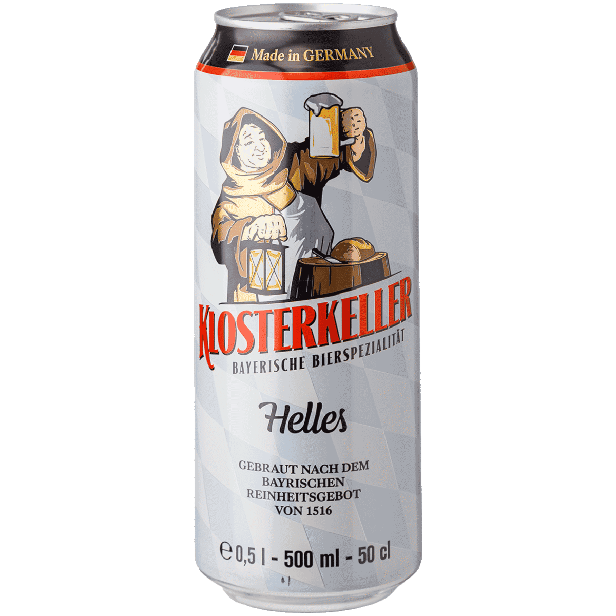 Пиво "Klosterkeller" Helles, светлое, немецкий лагер, 0,5 л ж/б