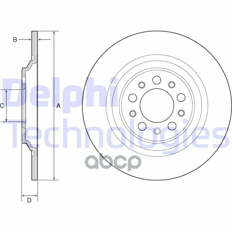 Тормозной диск Delphi BG4961C Jeep Cherokee для тормозной системы