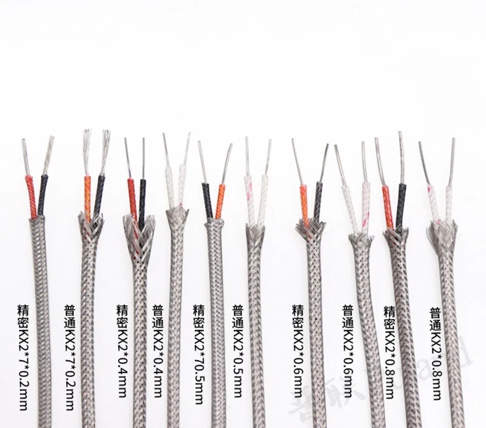 Термопара K2x0.4 shielded braided cable 1 meter, K2x0.8mm Ordinary