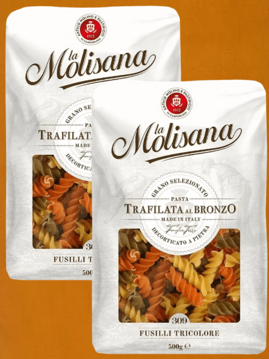 Макароны спиральки с добавлением томатов и шпината из твердых сортов пшеницы 500г*2шт