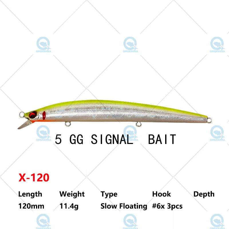 Приманка Megabass X-120 Floating Minnow, 120mm, 11.4g, 5 GG SIGNAL BAIT
