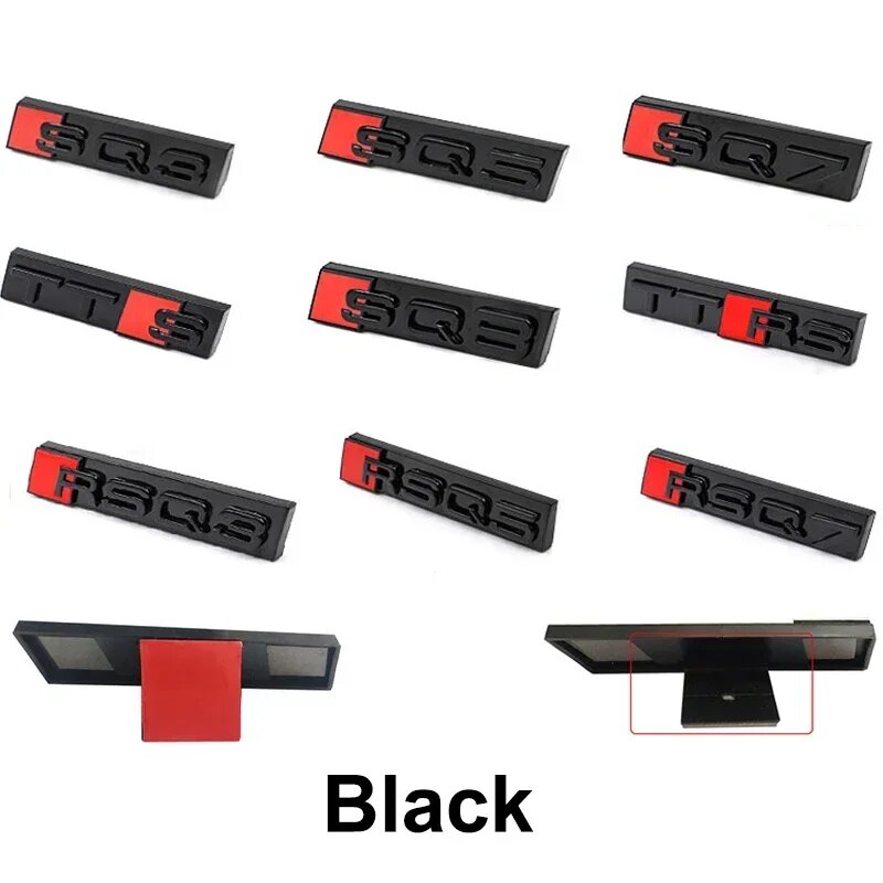 Для Audi SQ3 SQ5 SQ7 SQ8 RSQ3 RSQ5 RSQ7 TTS TTRS черный логотип ABS Стайлинг автомобиля передняя решетка эмблема значок авто модернизация аксессуары