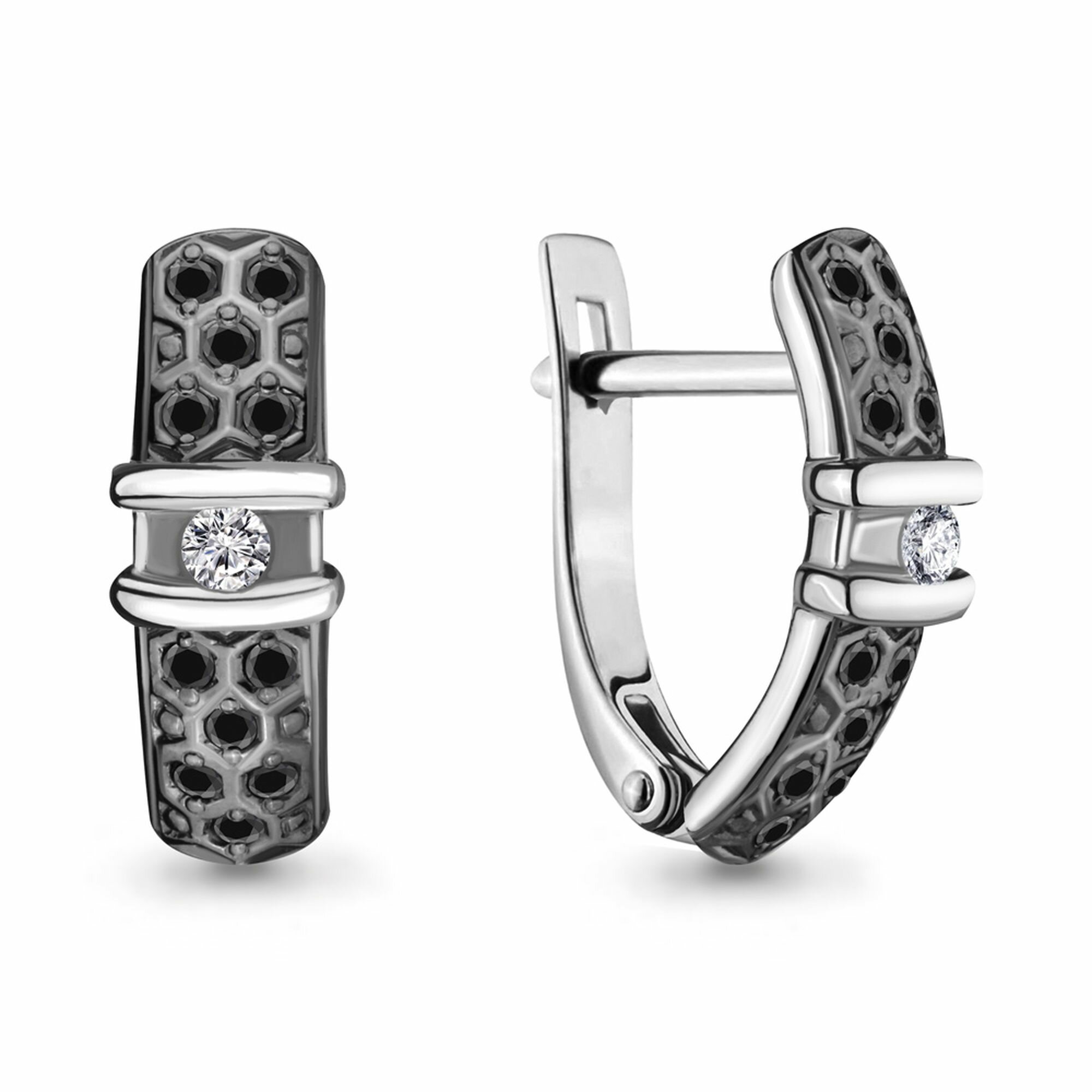 Серьги, белое золото, 585 проба, бриллиант