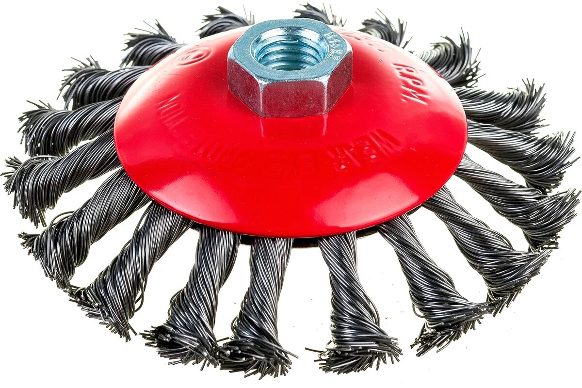 Щетка-крацовка коническая из стальной проволоки 125 мм для УШМ GROSSMEISTER 021088003