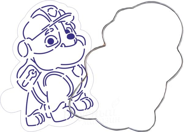 Трафарет для мастики/марципана Патруль Креп. 9х6,2 см. с вырубкой ctr001 (Набор из 2 шт.)