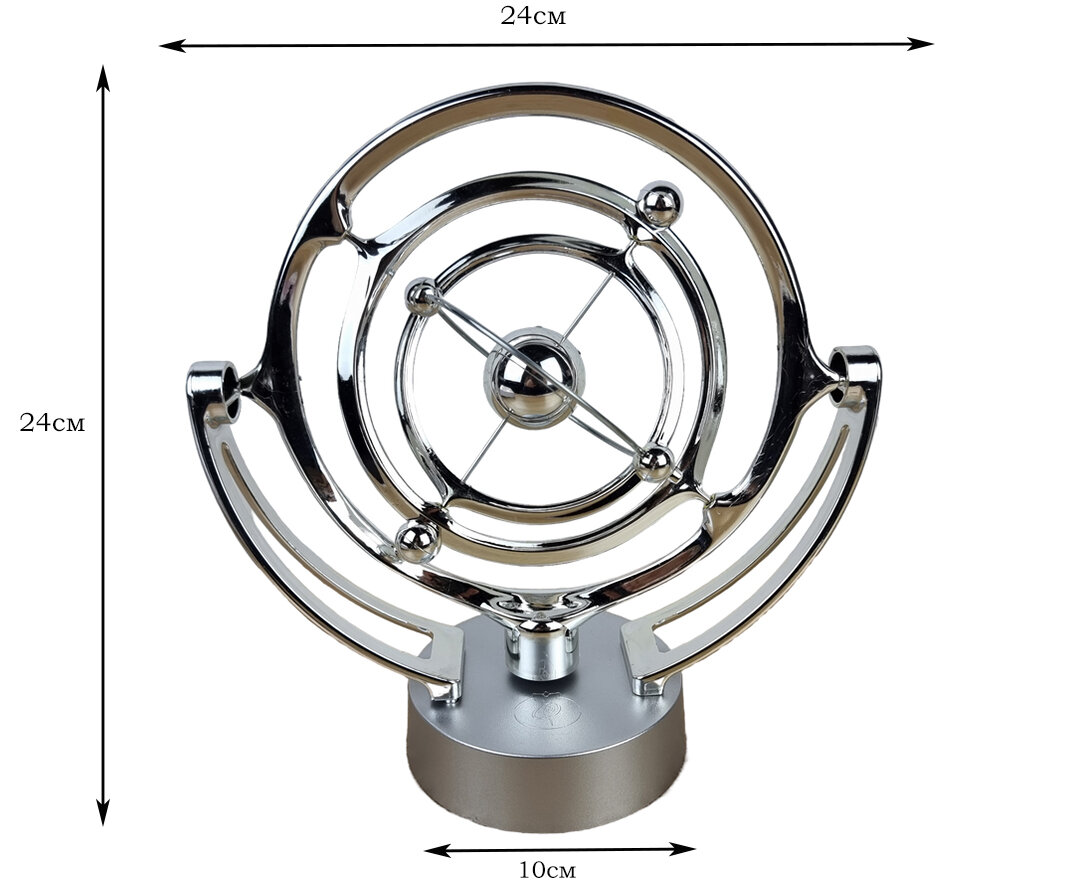 Маятник - вечный двигатель Космос NEW (24х24х10 см) пластик, работает от USB