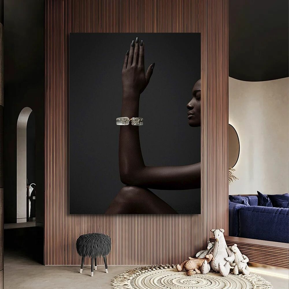 Картина ВсеКартины. тут "Руки негритянки", 50x70 см, на подрамнике, крепление "крокодил", холст, печать