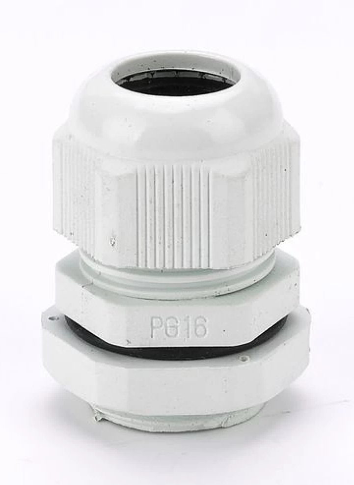 Сальник DEKraft / Де Крафт КВ-101 для ввода кабеля в щитовое оборудование, пластиковый светло-серый, степень защиты IP54, резьба PG 16 с шагом 0.75мм, диаметр 6-13мм / электрика
