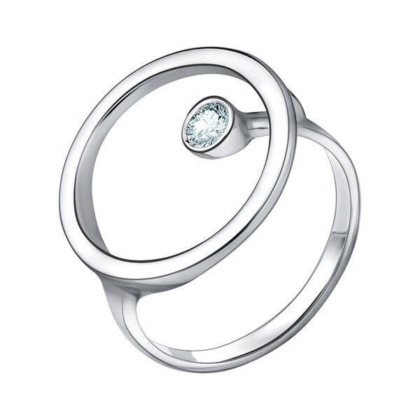 Кольцо JEWELIN, серебро, 925 проба, родирование, фианит
