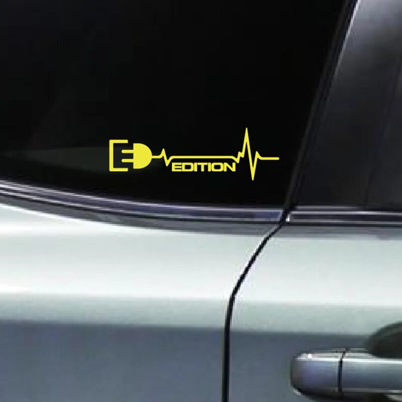 Желтая виниловая наклейка "Edition" на авто, 18x5,6 см
