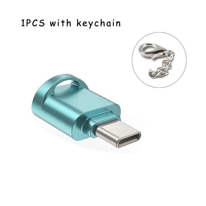 Адаптер типа C OTG к TF Устройство чтения карт памяти Micro-SD для Samsung Huawei Xiaomi Алюминиевый кардридер для ноутбука Micro TF Microsd Color4 Blue