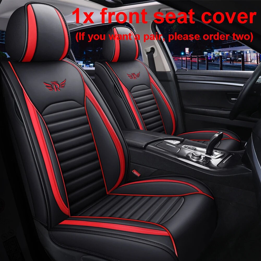 Кожаные универсальные чехлы на автомобильные сиденья для Suzuki Jimny Swift SX4 Kizashi S-Cross Grand Vitara Baleno, авто аксессуары для интерьера, запчасти Black Red Front
