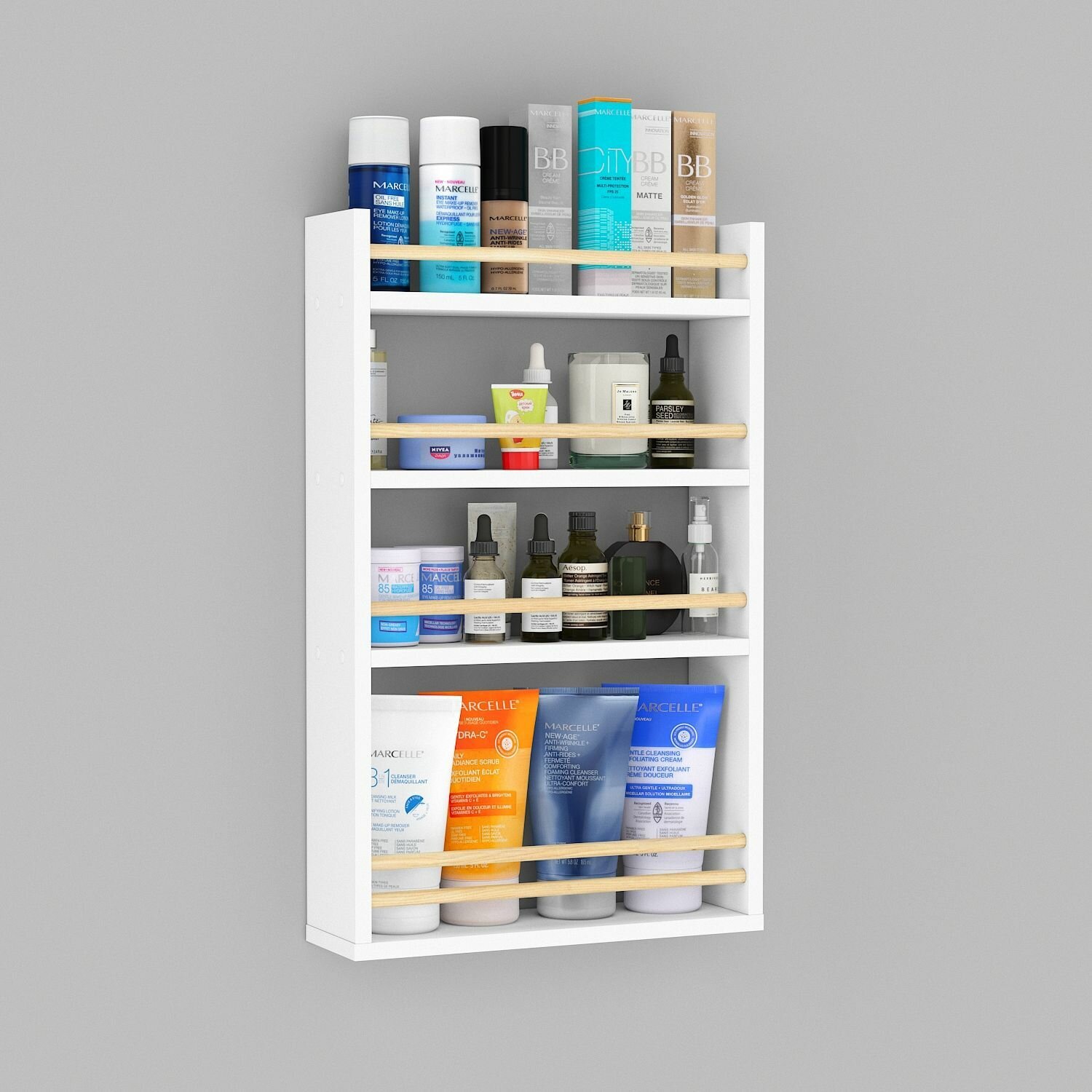 Полка настенная Атон Baby Furniture М-130 Белая аляска, 15х15х70 см